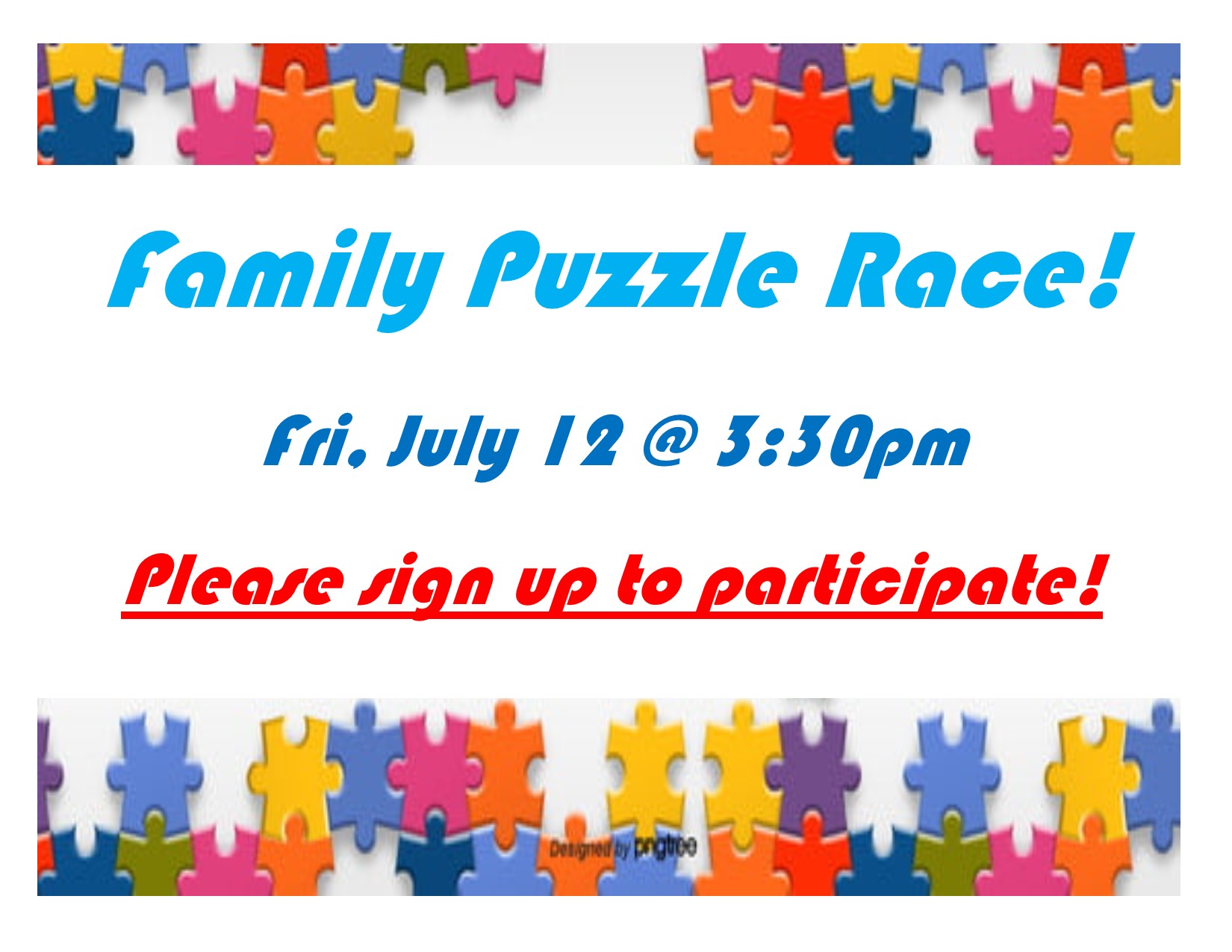 PUZZLE RACE – Weyauwega Public Library